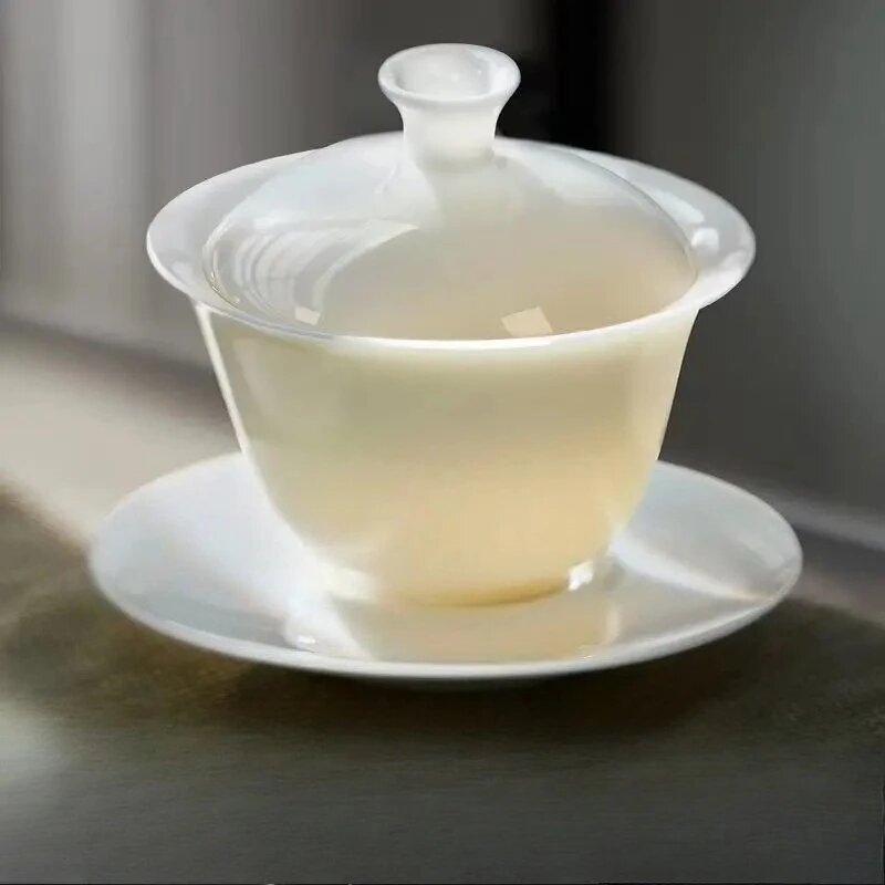 Белый фарфоровый гайвань Саньцай 240ml Gaiwan