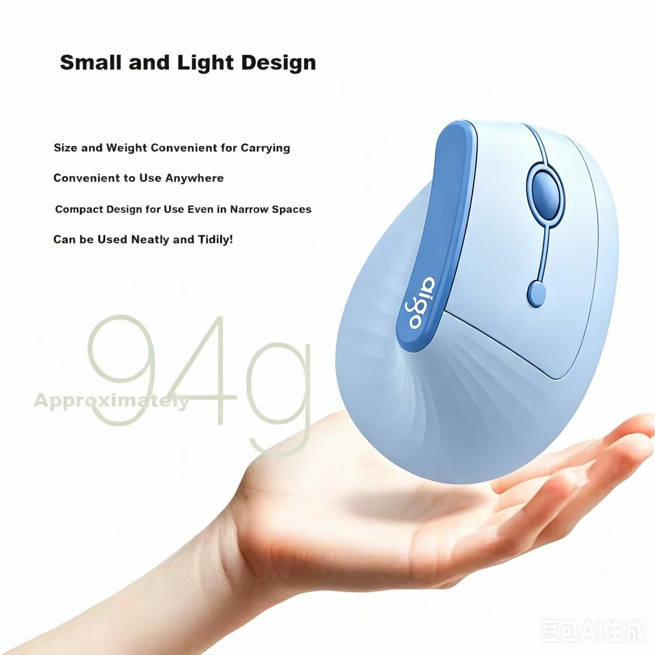 Aigo эргономичная вертикальная мышь беспроводная Bluetooth двойной режим для офиса и ноутбуков Цвет：LM808 синий