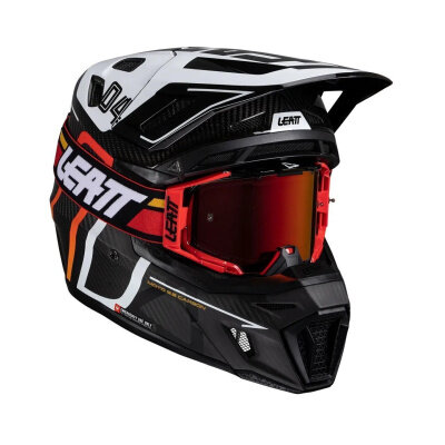 Мотошлем Leatt Moto 9.5 Carbon Helmet Kit (Black/White, XXL, 2025 (1025100125))