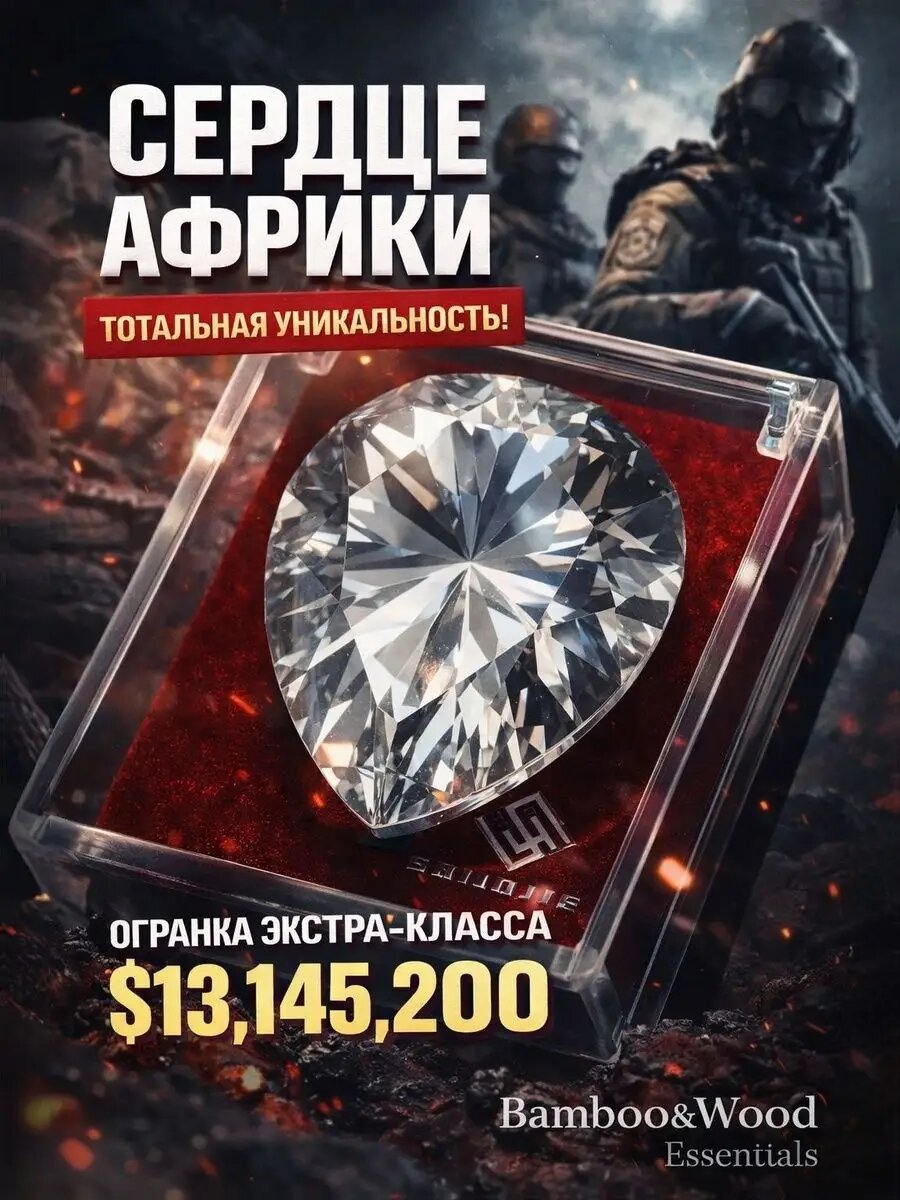 Подарочный кристалл 'Сердце Африки' из Delta Force коллекционная модель с 3D-гравировкой, стекло K9, вес 125 г