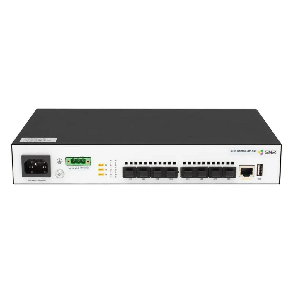 Коммутатор SNR-S5210X-8F-DC SNR Веб-интерфейс 8 портов 10000 Мбит/сек