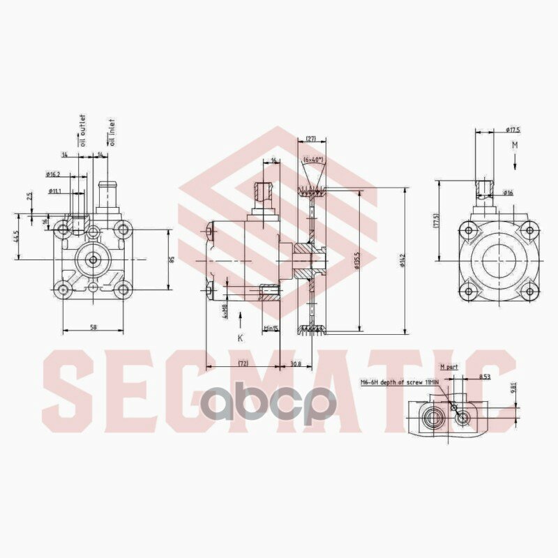 Насос ГУР VOLVO S60 I 2000-2010 VOLVO S80 I 1998-2006 VOLVO V70 I 1997-2007 VOLVO C70 I 1997-2005 VOLVO S70 1997-2000 VO.
