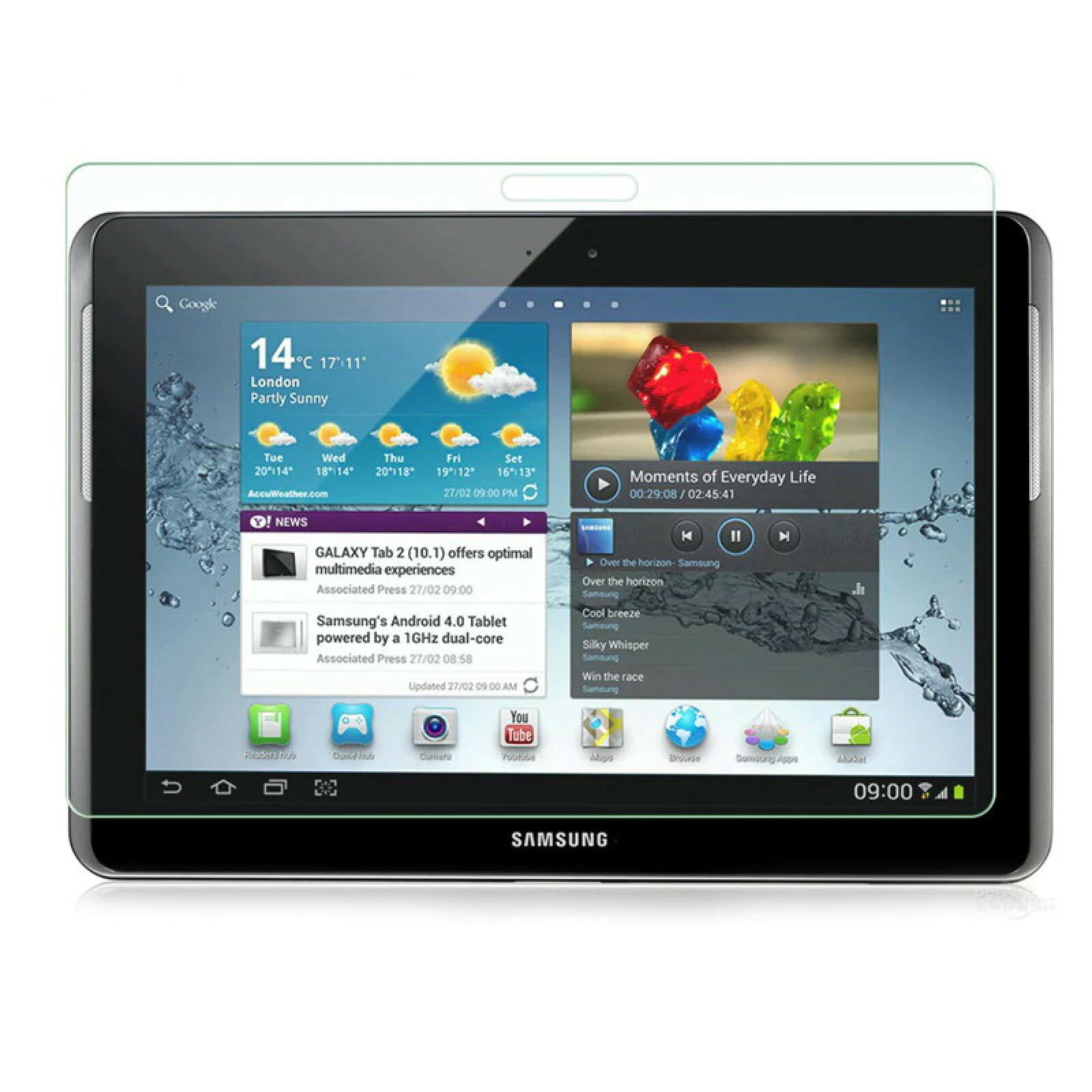 Защитное противоударное стекло MyPads для Samsung Galaxy Note 10.1 N8000/N8010 и Galaxy Tab 2 10.1 P5100/P5110 с олеофобным покрытием