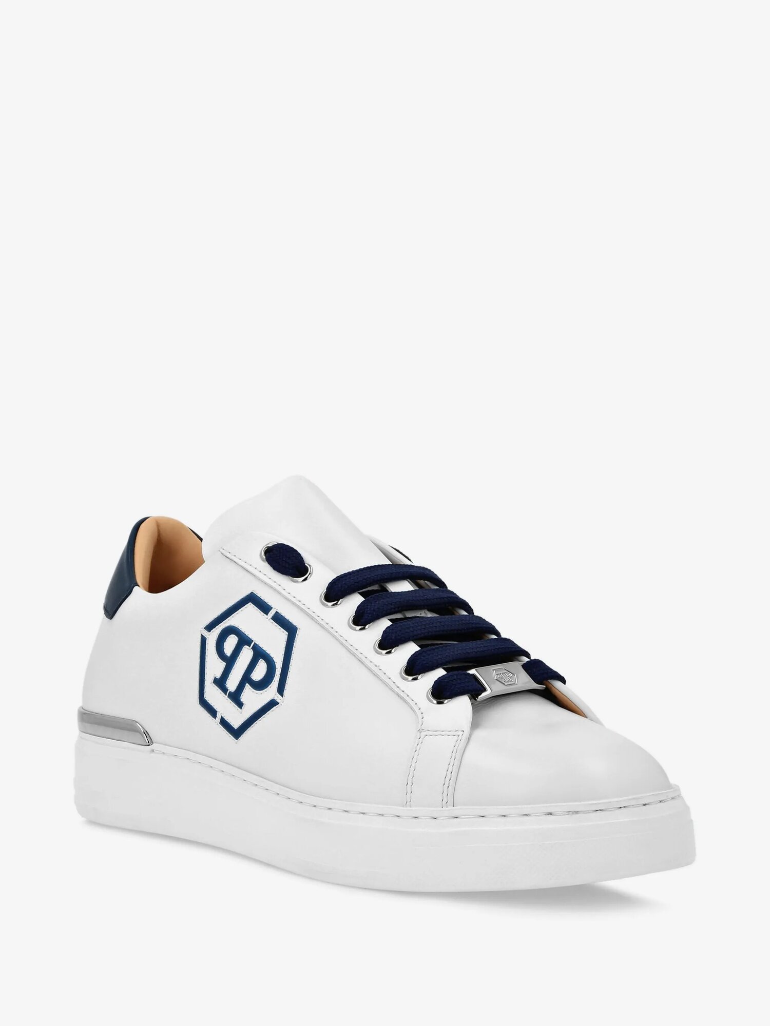 Кроссовки PHILIPP PLEIN Hexagon Lo-Top, размер 41, бежевый/белый — фото 1