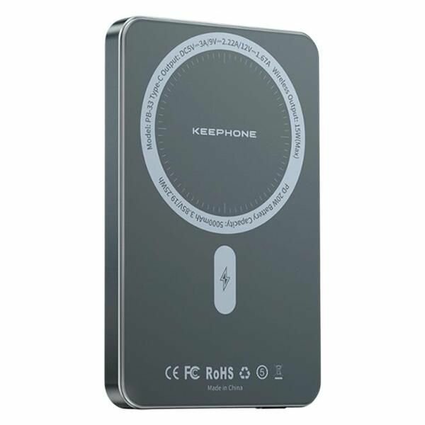 Внешний аккумулятор Keephone Lucci 5000 mAh повербанк MagSafe графитовый