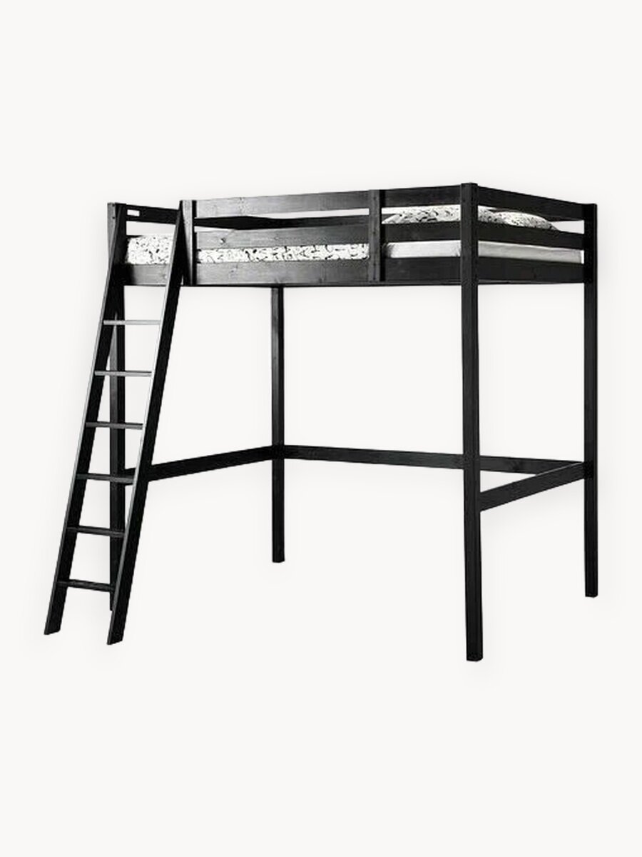 Кровать-чердак икеа стуро/IKEA STORA , спальное место 140*200см, черная