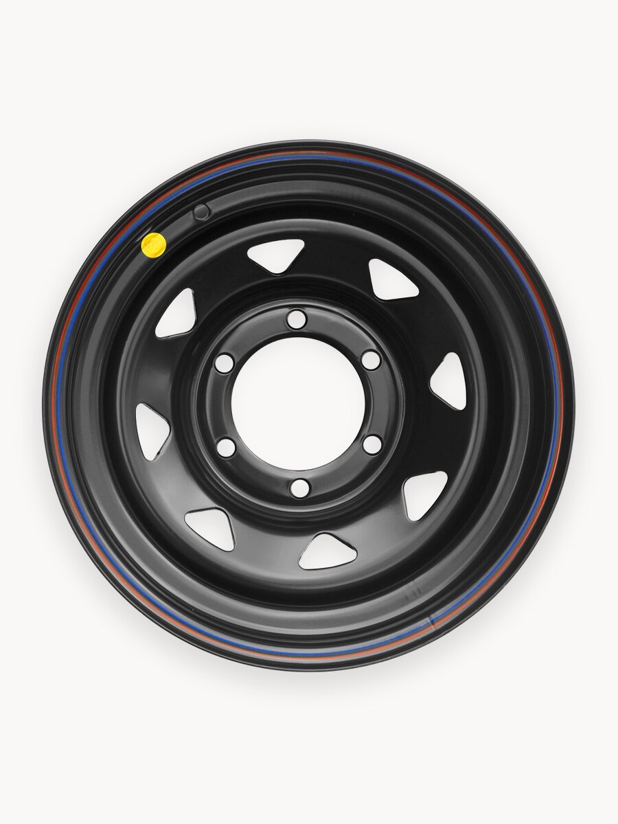 Диск усиленный стальной черный 6x139,7 8xR16 ET0 (треугольник мелкий)