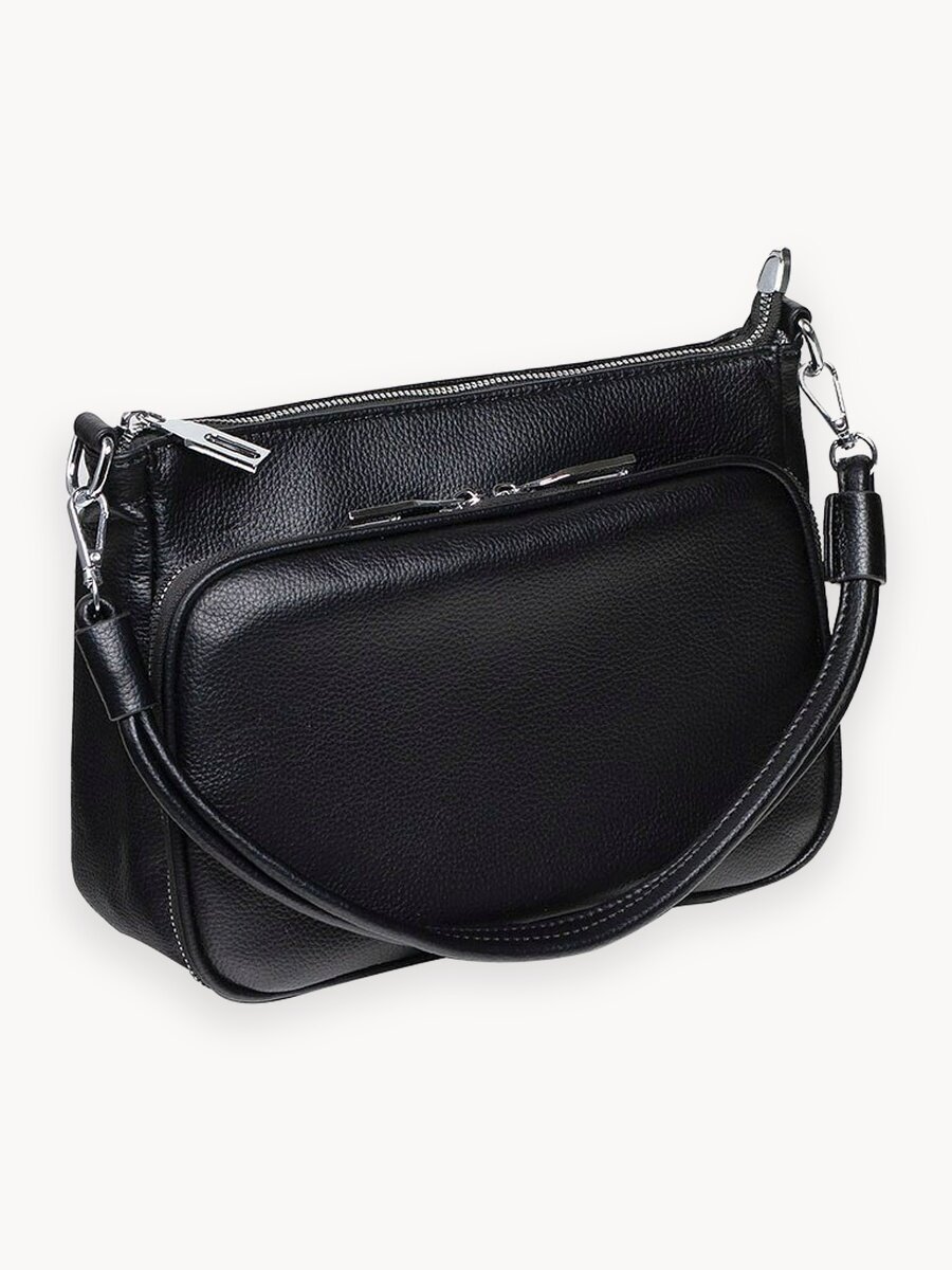 Сумка кросс-боди  женская из премиальной экокожи черного цвета