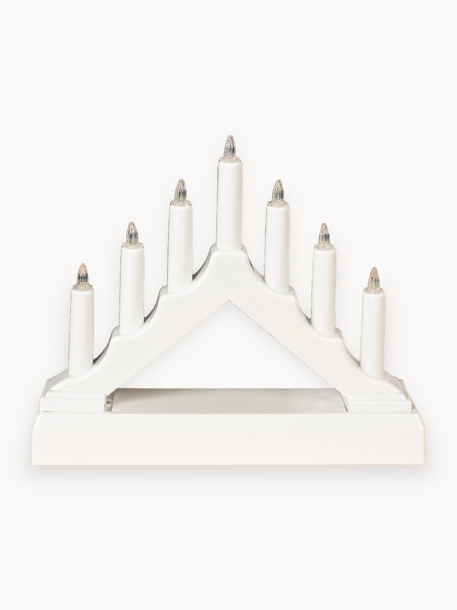 Светодиодная фигура «Белая рождественская горка», пластик, батарейки ААх2 (не в комплекте), свечение тёплое белое