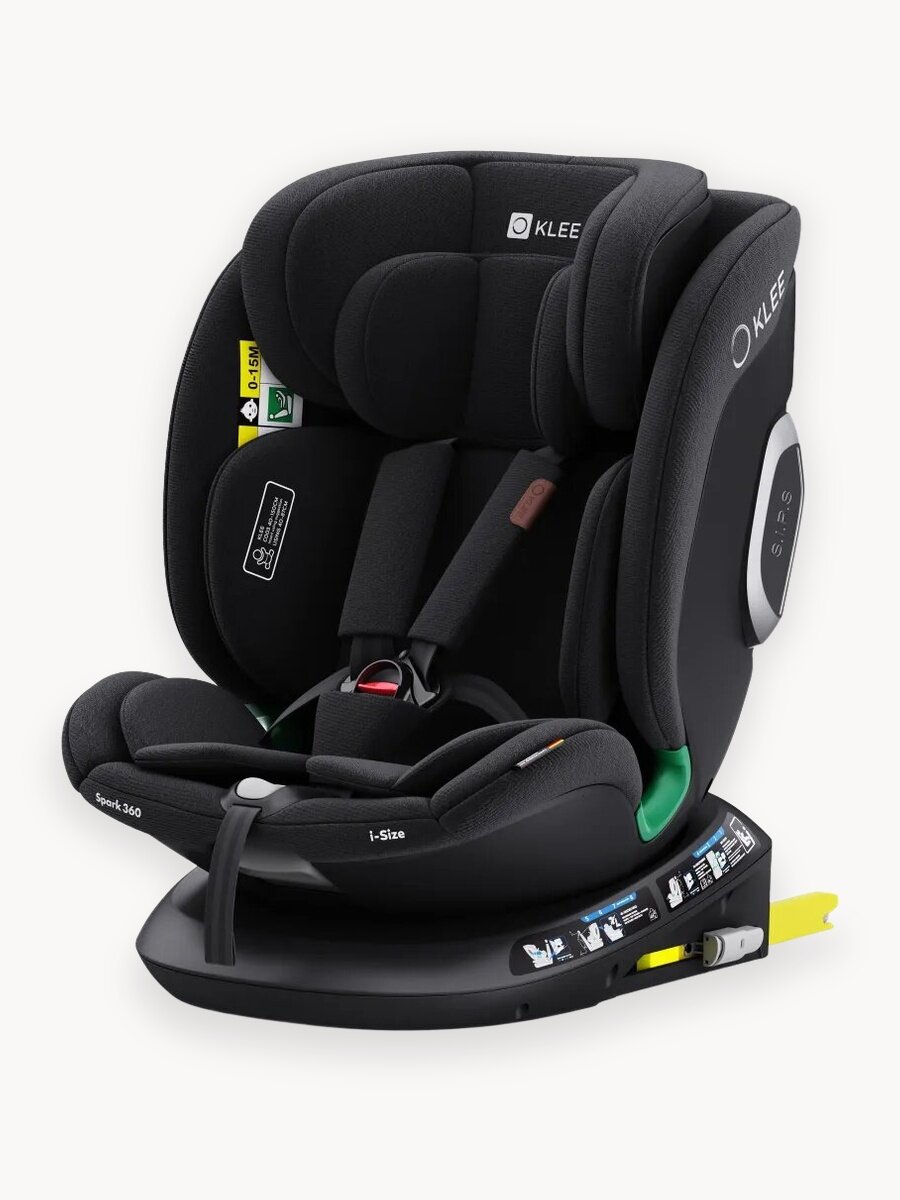 KLEE Spark i-Size 360 Diamond Black автокресло от 0 до 36 кг с IsoFix и легким вращением одной рукой