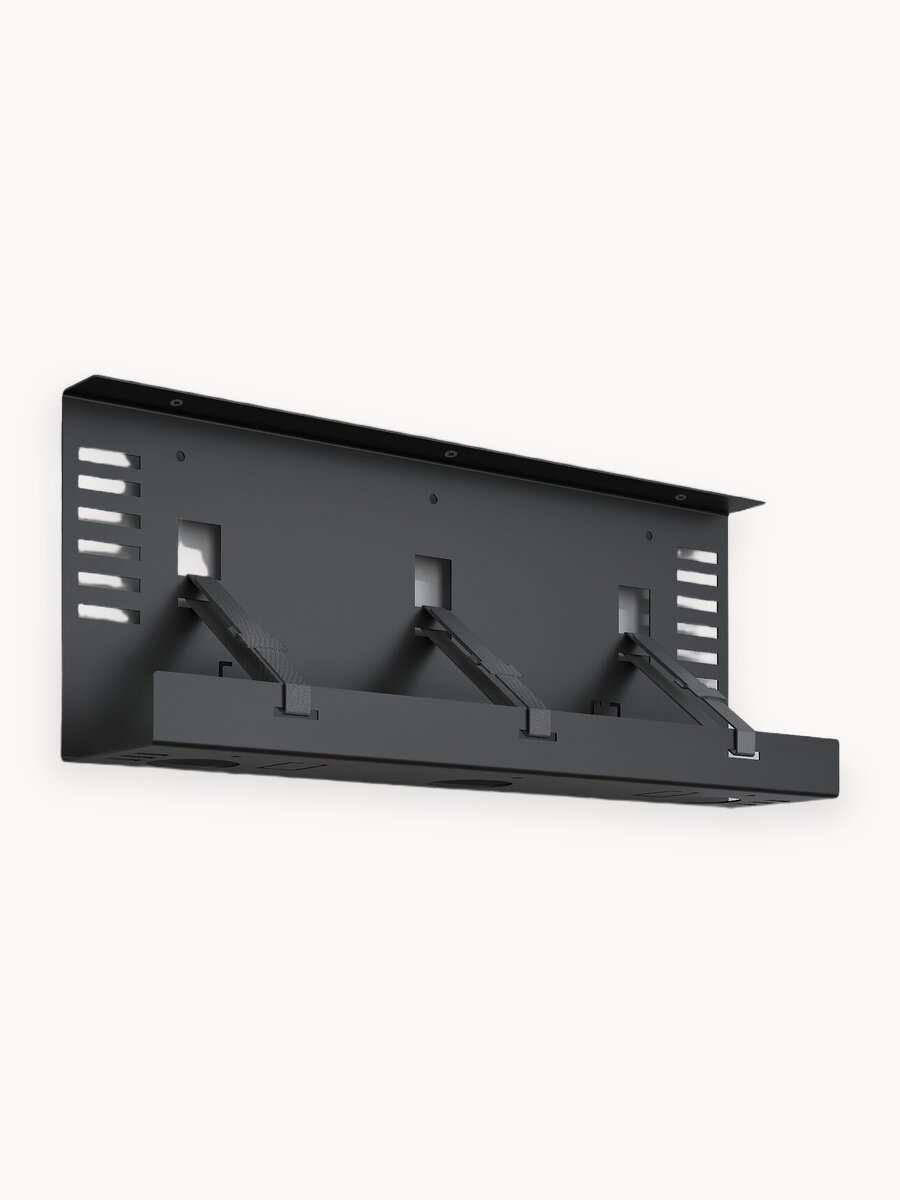 Органайзер Metalliroom для проводов под стол, металлический, черный, 40см