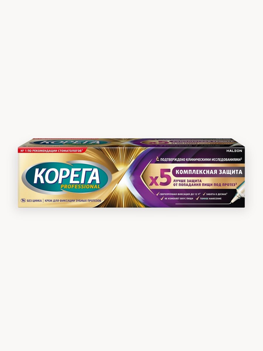 Корега Professional Крем для фиксации зубных протезов, 40 г | Комплексная защита