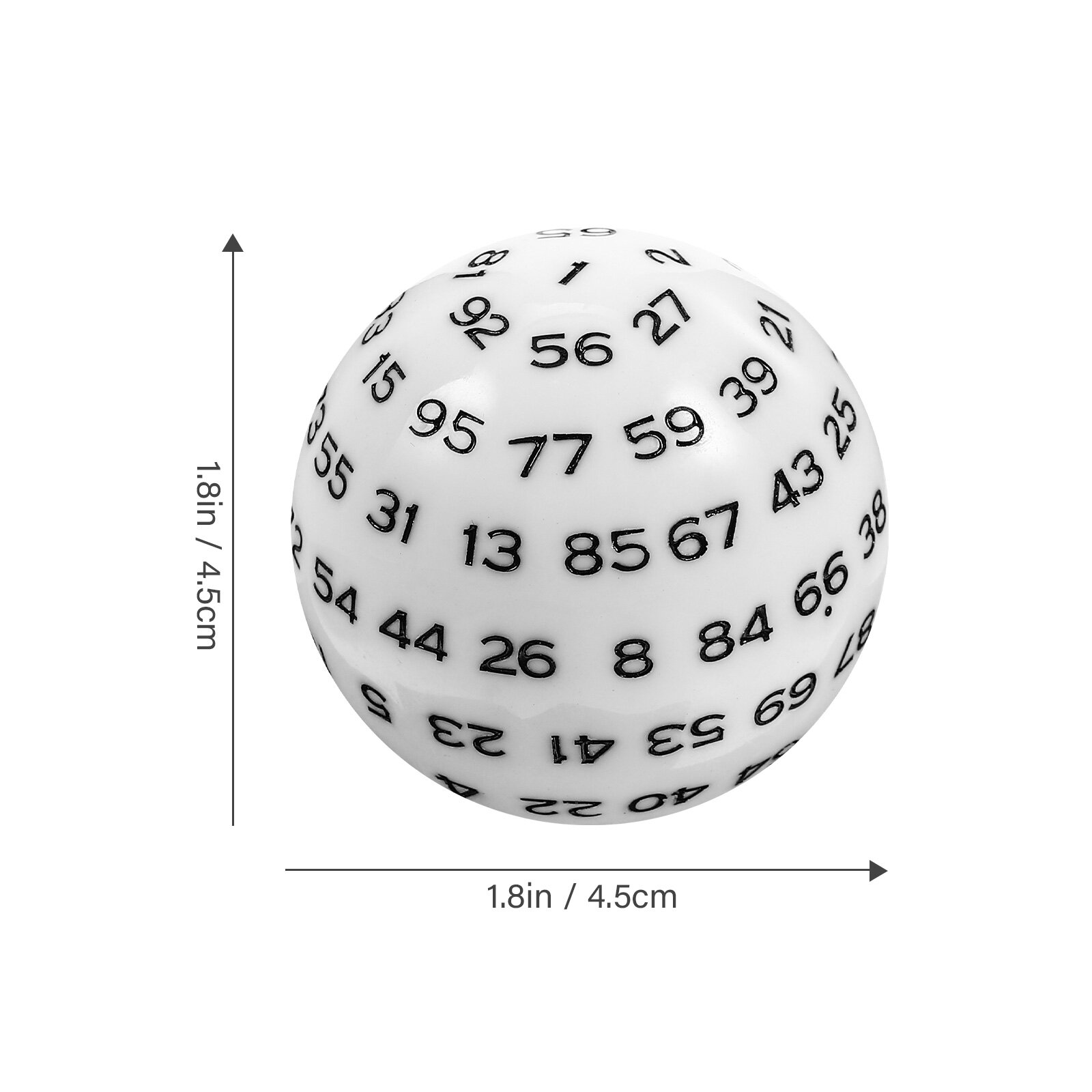 Игровой Кубик 100 Граней Для Партий И Вечеринок С Друзьями Белый 5.00X5.00X5.00Cm
