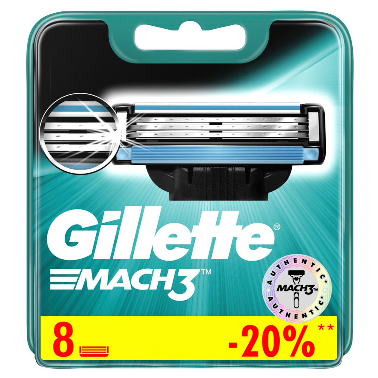 Кассета для станка GILLETTE Mach3 100 мм алюминиевый материал цвет чёрный номер 01