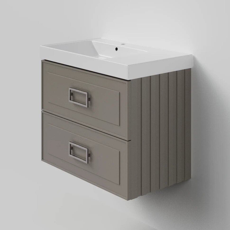 Тумба под раковину La Fenice Cubo Twin FNC-01-CUB-C-80-2 77,6 см, подвесная, бежевый матовый