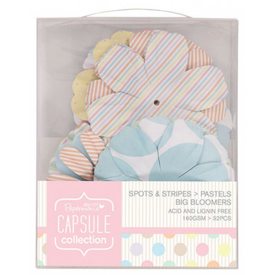 Декоративные элементы Крупные цветы Spots & Stripes Pastels 8 см DOCRAFTS PMA368105