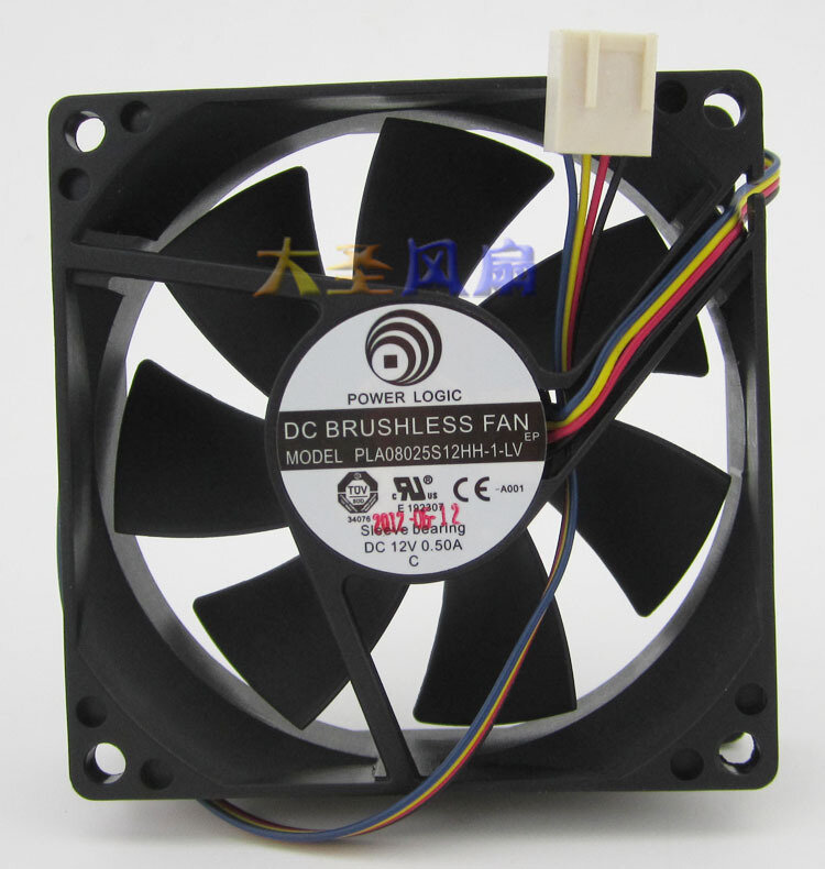 Новый Оригинал PLA08025S12HH-1-LV 8025 DC 12v 0.50A 4wire PWM computer Вентилятор охлаждения FONSONING