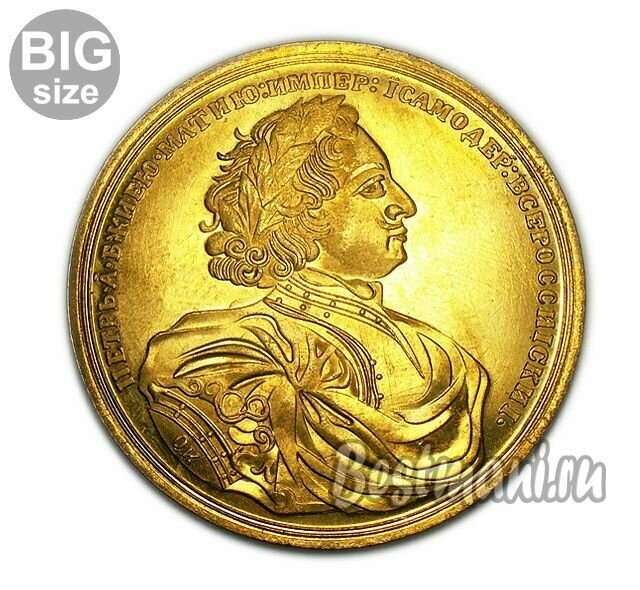 Наградная золотая медаль для казаков 1723 года сувенирная копия в бронзе, ордена медали и награды
