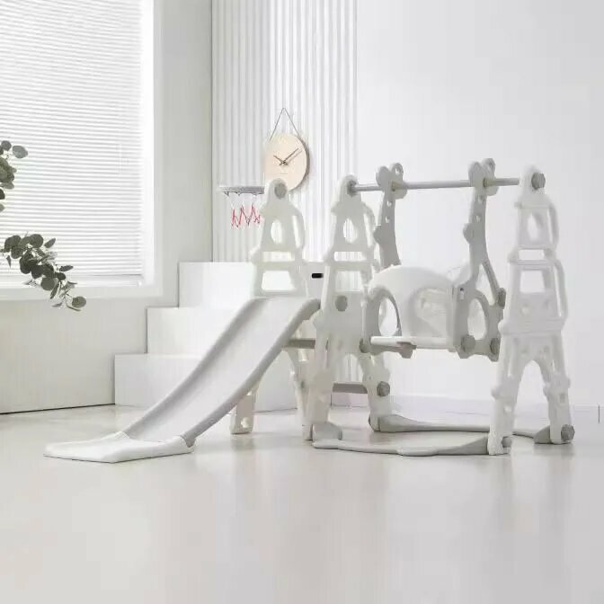 Многофункциональный игровой комплекс для дома: качели и горка, средний размер, идеален для семейных развлечений