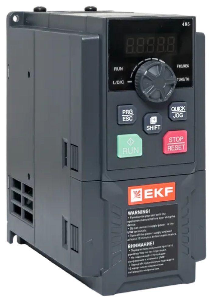 Частотный преобразователь EKF / ЕКФ PRO-Drive, в пластиковом корпусе черный, 165×140×86мм, 7А, 1.5кВт, 600Гц, 230В, IP20
