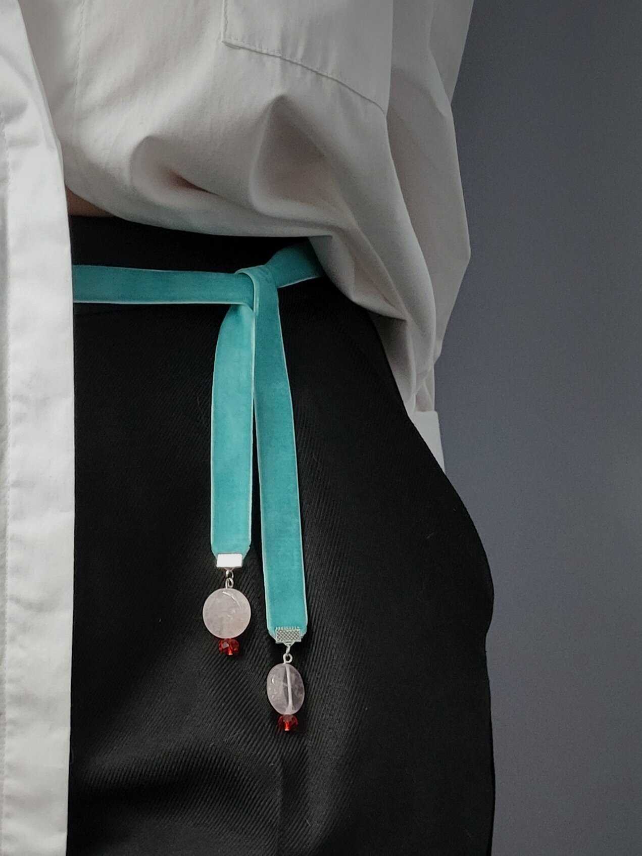 Чокер, розовый кварц, стекло