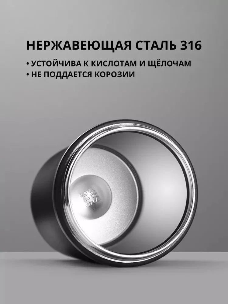 Термокружка для чая и кофе 600 мл, кружка термос непроливайка автомобильная и походная, белая