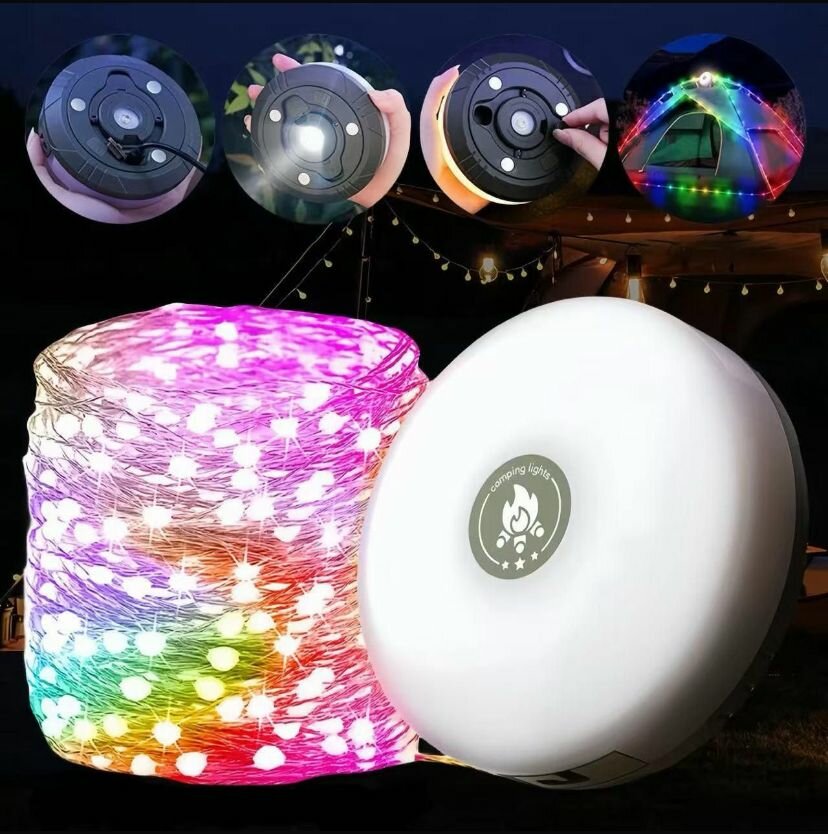 Кемпинговый фонарь, LED, 300 светодиодов, встроенный аккумулятор