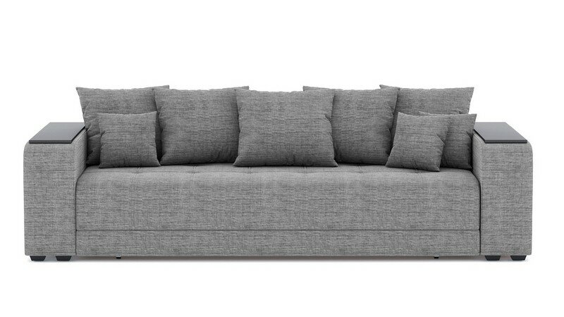 Прямой диван "Дубай" механизм еврокнижка, в ткани рогожка дрим грей