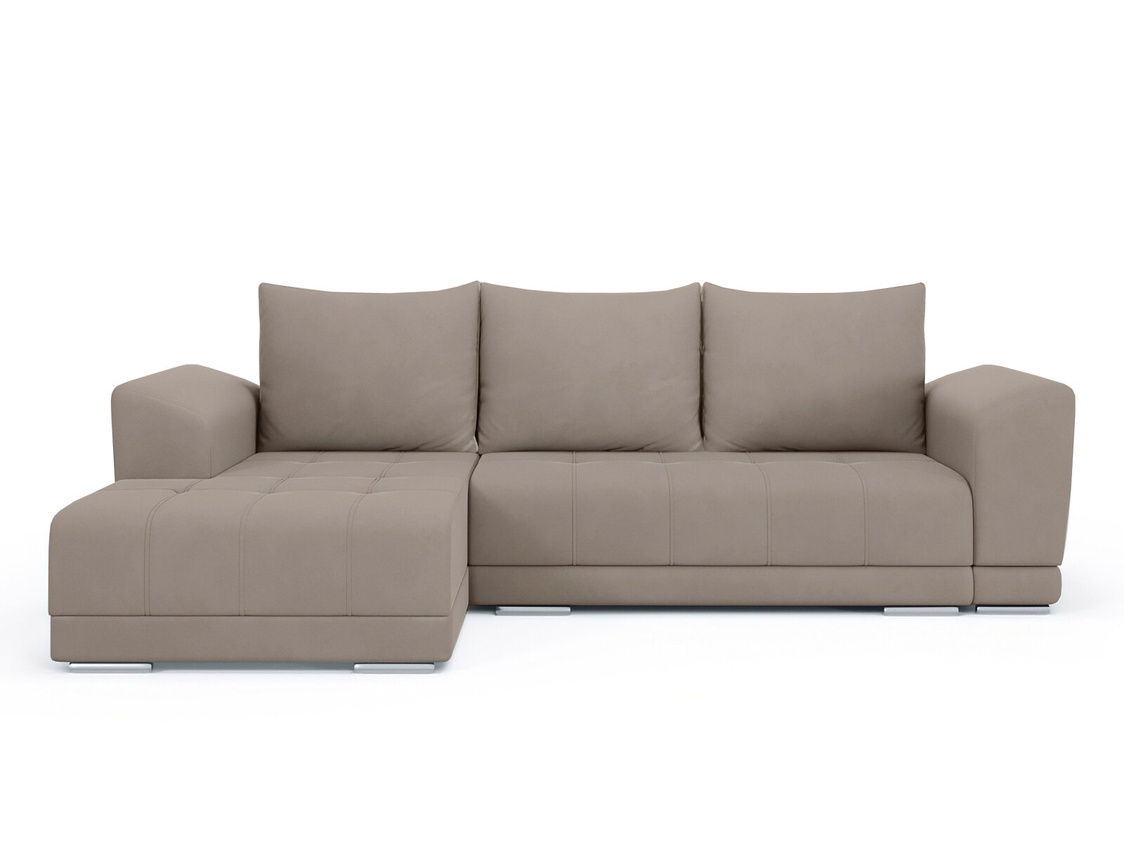 Диван DiHall "Рентон Лайт Браун", угловой, механизм еврокнижка, велюровая обивка, 200кг