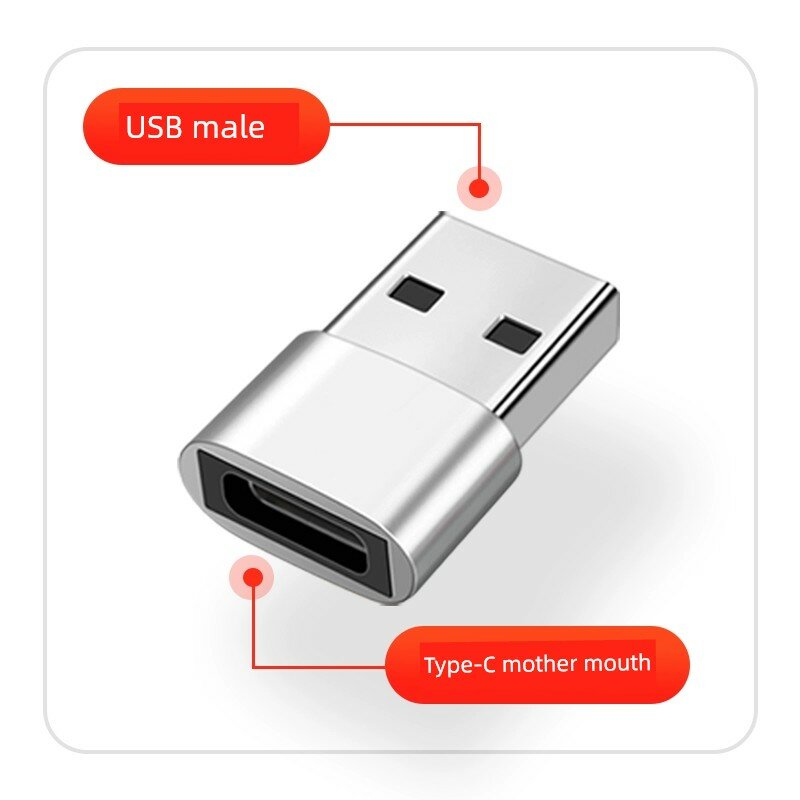 Адаптер Type-C женский в USB-A для iPhone 15, передача данных, поддержка зарядки, компактный USB-преобразователь для