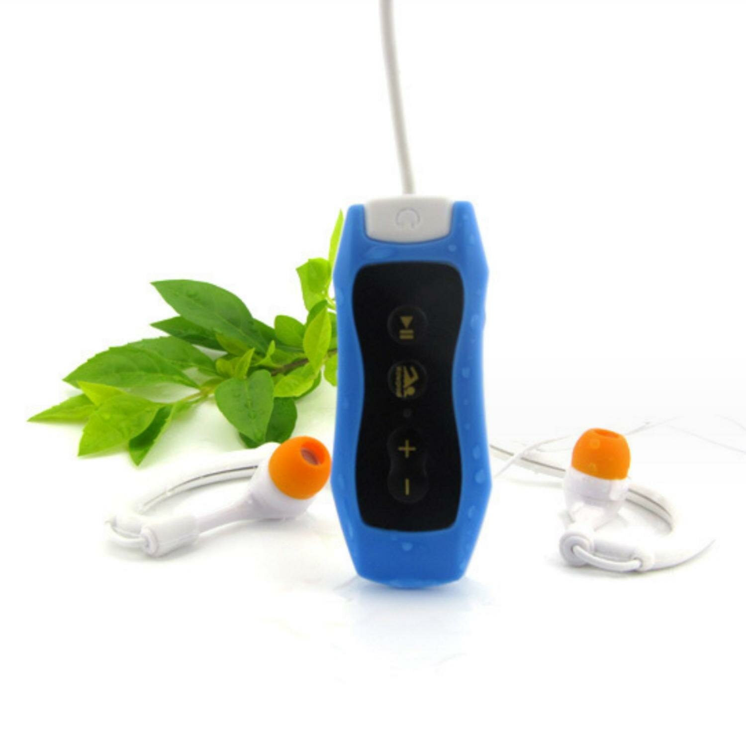 MP3 плеер с наушниками HiFi Sound Headband для плавания и ныряния Clip MP3 с FM радио IP68 водонепроницаемый USB 2.0 заряжаемый для плавания и бега, черный/белый/розовый/синий/оранжевый, 4GB/8GB, глубина под водой 10M/32.8ft, поддерживает MP3/WMA/WAV