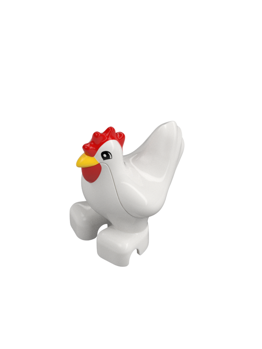 Деталь Lego Duplo Chicken, Hen, Eyes Semicircular Pattern (87320pb02)