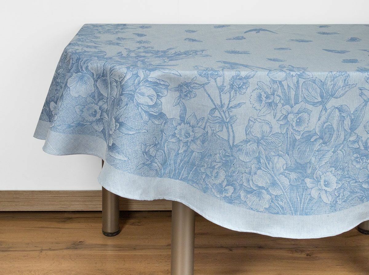 Скатерть Яковлевский жаккард "Ирис и Нарцисс", круглая, 178х178см