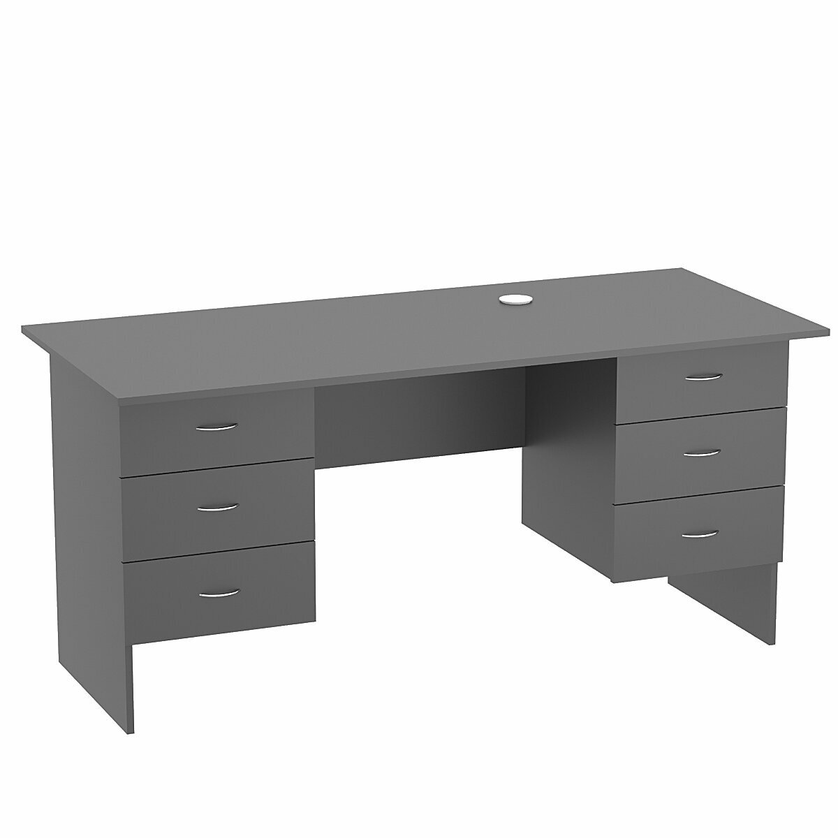Стол двухтумбовый офисный С-07, Темно-Серый. Производитель товара - компания ТОБ.