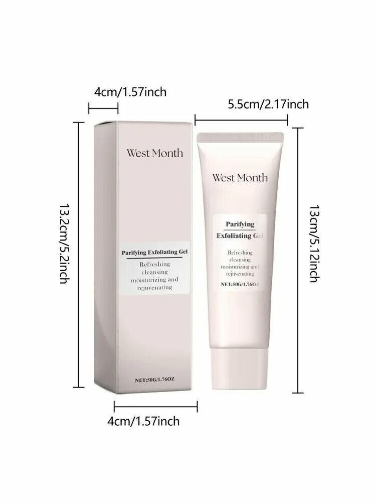 Гель для глубокого отшелушивания West Month, осветляющий, смягчающий, , очищающий, отшелушивающий, сужающий поры