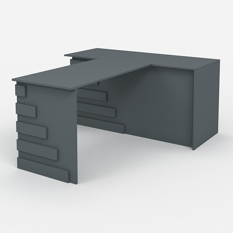 Стол руководителя №8 с приставкой брифингом, Темно-Серый. Производитель товара - компания Westcom.