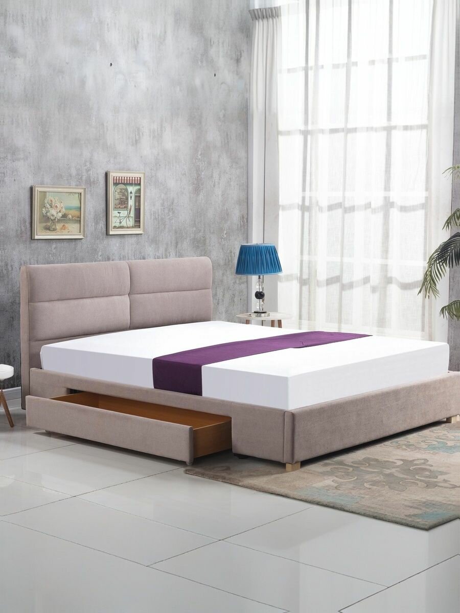 Кровать HALMAR MERIDA бежевый, 160/200