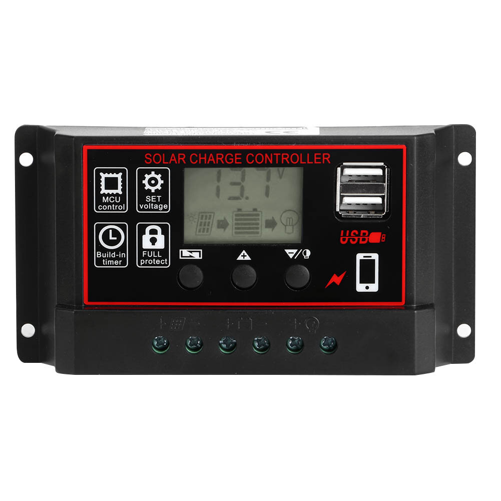 12 В 24 В 50a Solar Power Charger фотоэлектрический контроллер USB 5 В с цифровым дисплеем