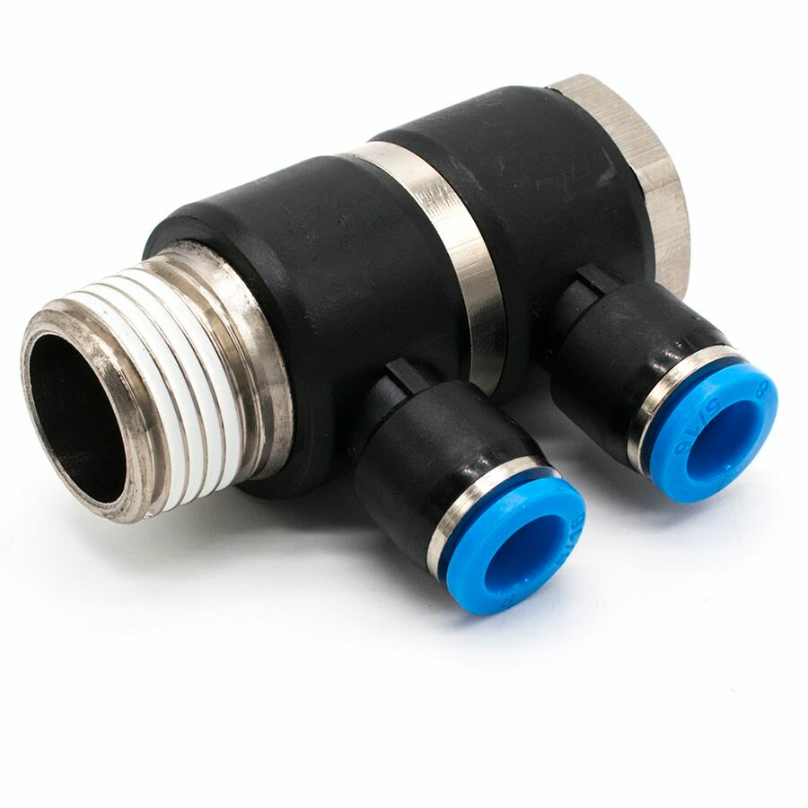 Пневмофитинг цанговый угловой поворотный PH(2) 08-04