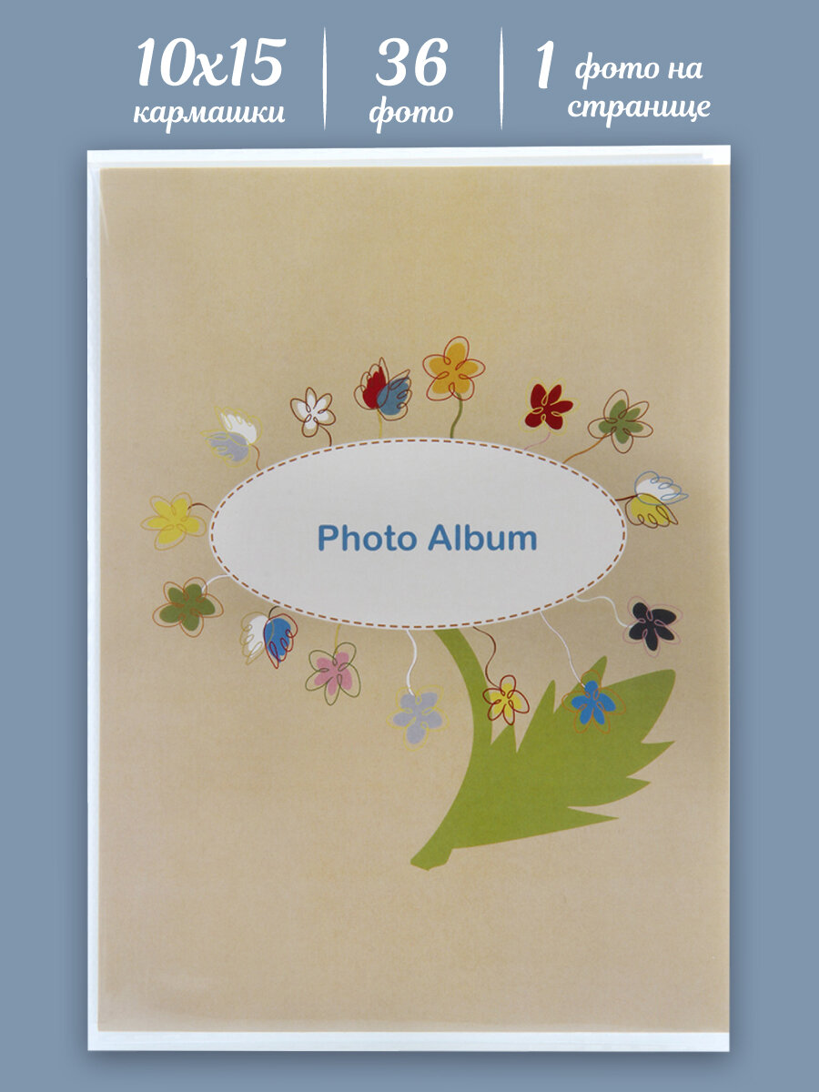 Фотоальбом на 36 фотографий 10х15 см, мягкая обложка, Veld Co