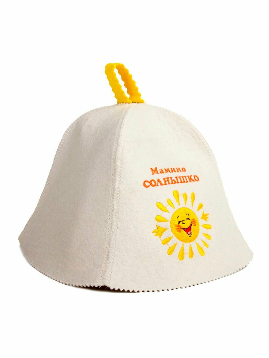 Детская банная шапка "Мамино солнышко" (100% шерсть)
