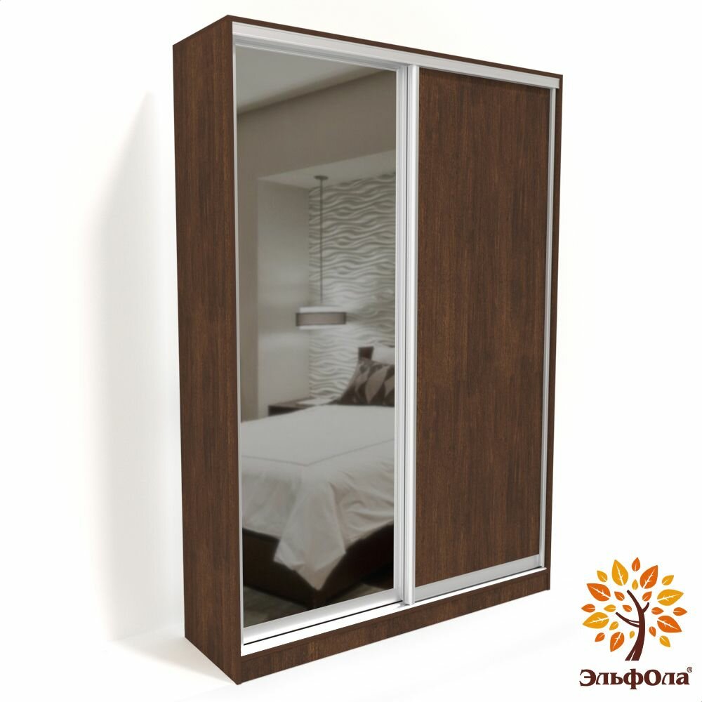 Шкаф-купе "Гранд", цвет венге/серебро, 1.8х0.6х2400, ЭльфОла