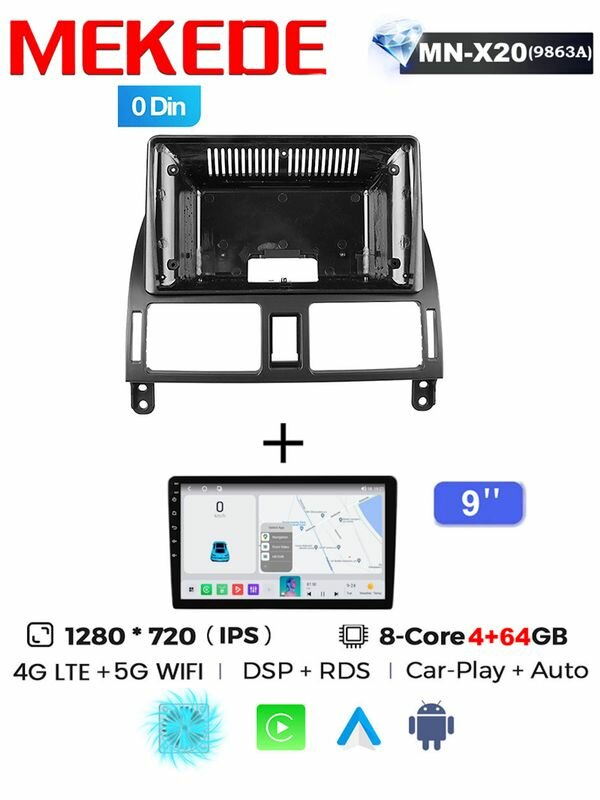 Магнитола 9" Mekede MN X20 Pro 4/64 Gb Toyota Avensis T250 2003-2009 0 din carplay