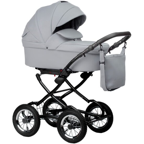 Коляска 2 в 1 Indigo BARBARA ECO Classic Be 04 светло-серая кожа