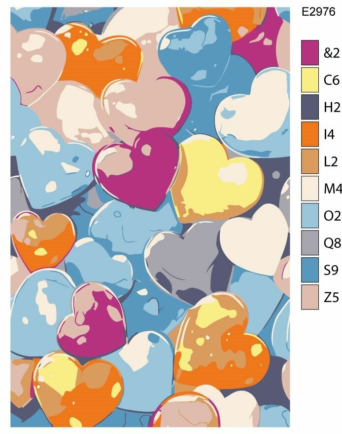 Детская картина по номерам E2976 "Сердечки" 20х30