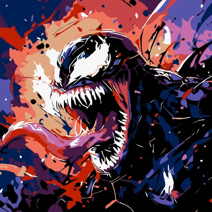 Детская Картина по номерам E2997 "Веном" 30х30