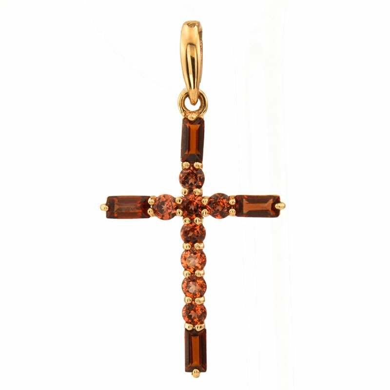 Подвеска, красное золото, 585 проба, гранат