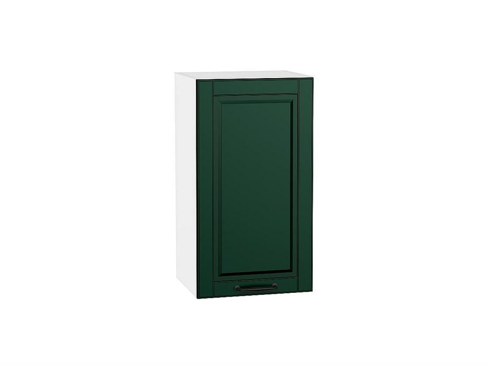 VVT Кухонный Шкаф верхний с 1-ой дверцей Дублин Белый, Special Green, 720, 400, каркас ЛДСП Белый, фасад МДФ Special Green, 716*400*318