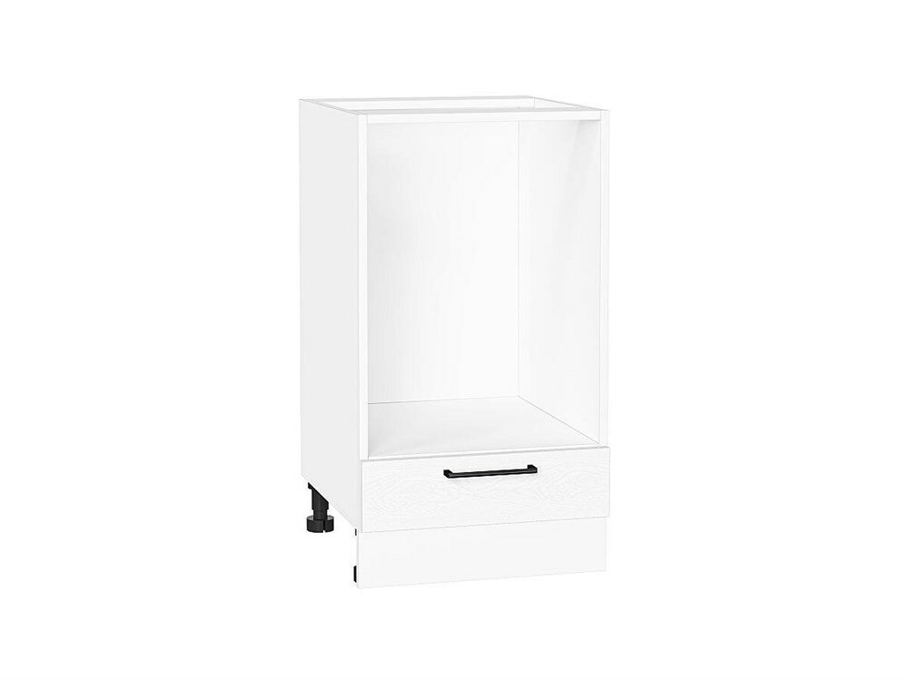 VVT Шкаф нижний под духовку Сканди Белый, White Silkwood, 450 В*Ш*Г 816*450*476, фасад МДФ White Silkwood, корпус Белый White Silkwood