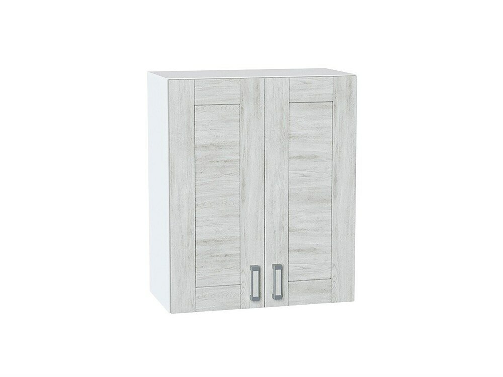 VVT Шкаф верхний с 2-мя дверцами Лофт Белый, Nordic Oak, 720, 600 В*Ш*Г 716*600*320, фасад МДФ Nordic Oak, корпус Белый Nordic Oak